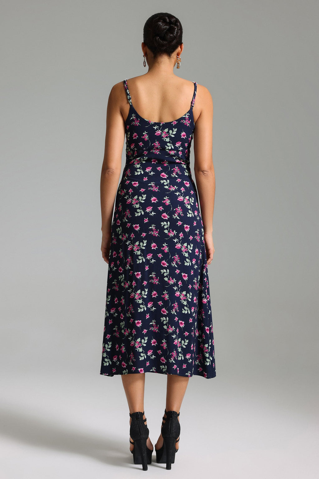 Verney Halter Floral Printed Midi Dress – TheNinePM